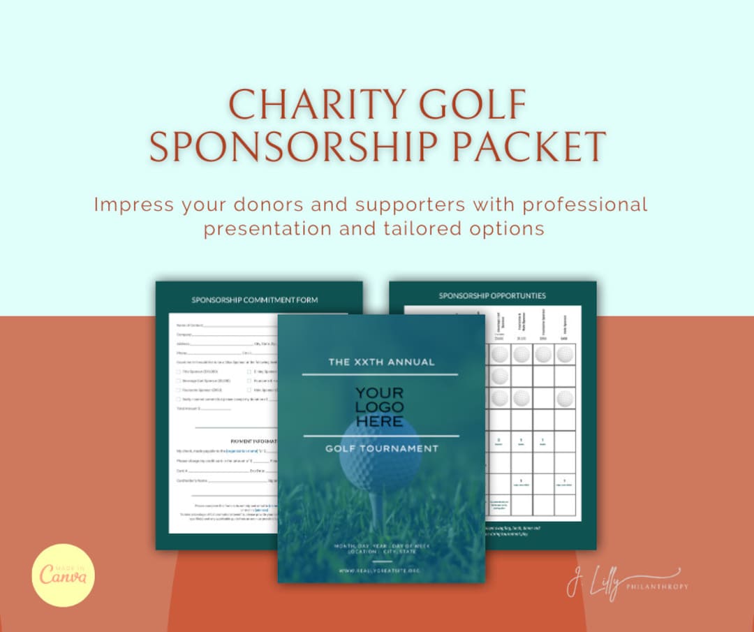 Charity Golf Sponsorship Packet Template - Etsy