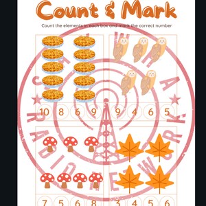 Printable Autumn - Count & Match Worksheet 3 Pages | Pre-k to 1st Grade ...