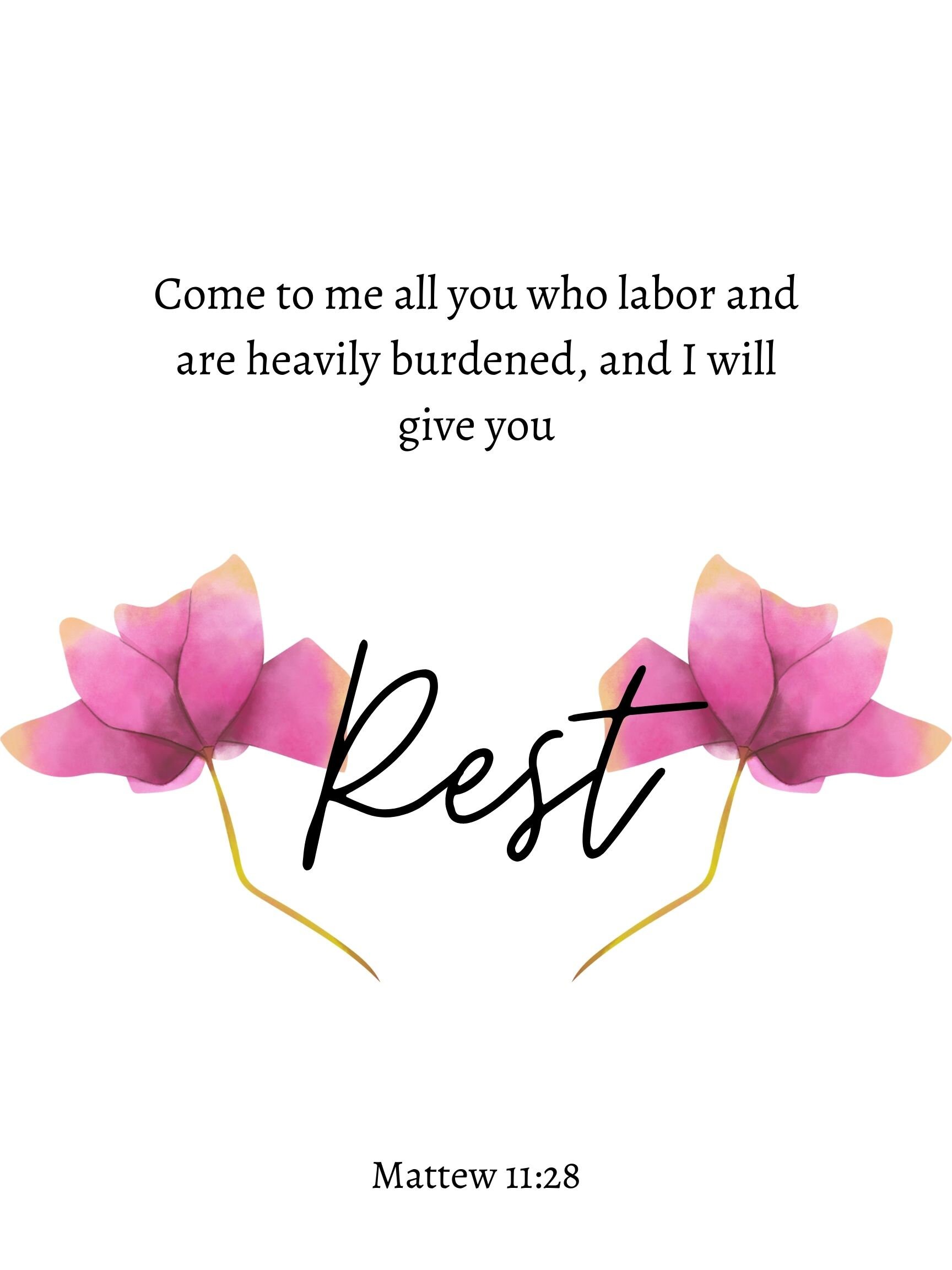 Printable Poster-Rest bible verse | Etsy