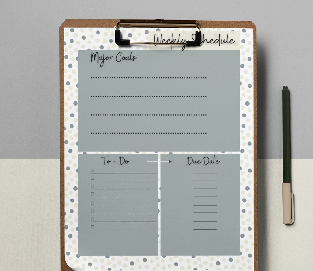 Printable Weekly Goal Planner, Weekly Tracker, Journal Digital Print ...
