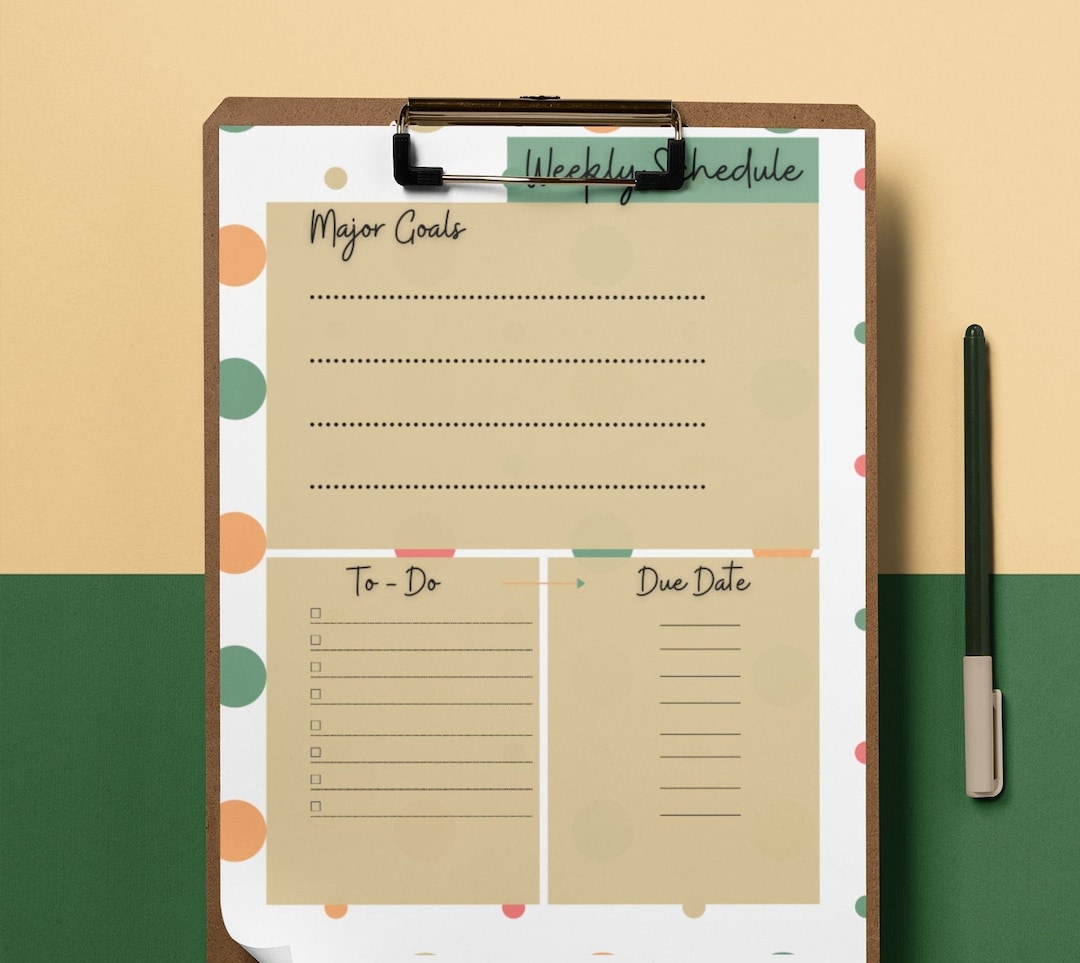 Printable Weekly Goal Planner, Weekly Tracker, Journal Digital Print ...