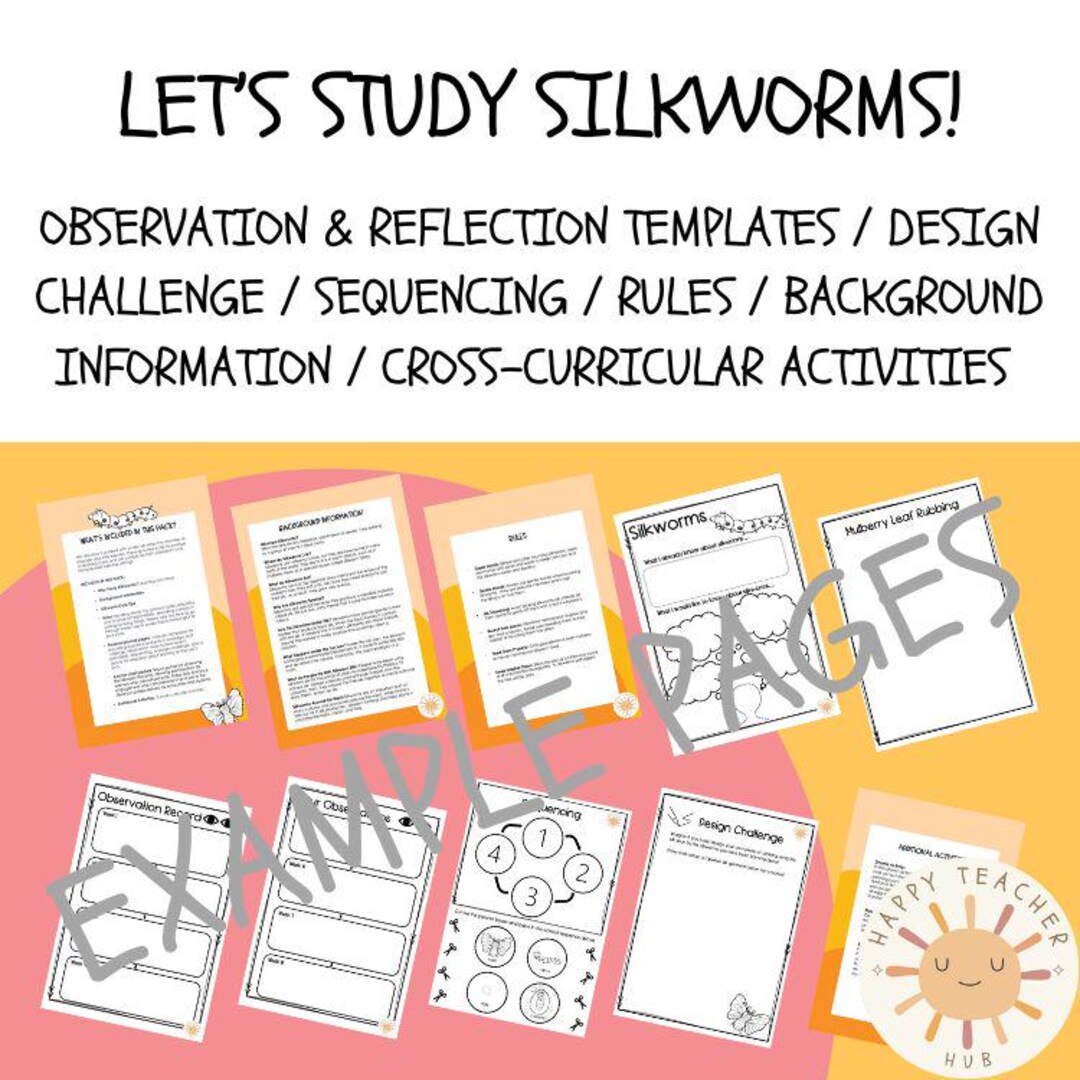 Silkworm Study Kit: Observation Reflection Templates Cross-currciulum ...