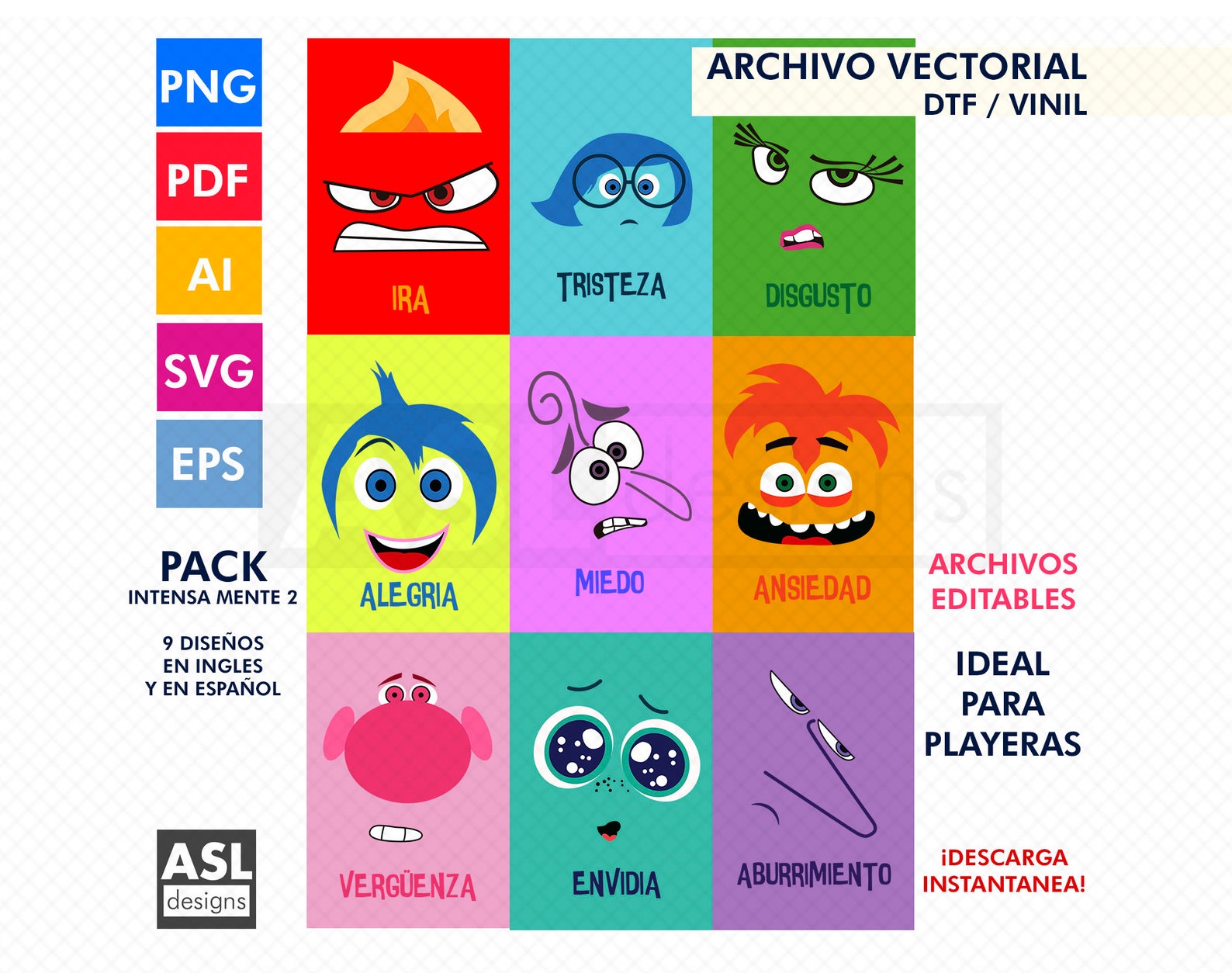 Inside Out Characters PNG, Inside Out Faces Pdf, Inside Out Vector ...