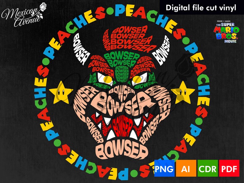 Bowser Svg, Super Mario Svg, Sublimación, DTF, Vector, Ai, Cdr, Pdf ...