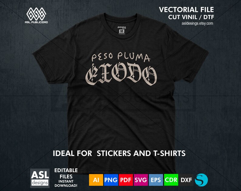 Peso Pluma Éxodo SVG, Pegatina, Corte Vinil, dxf, Corridos Tumbados ...