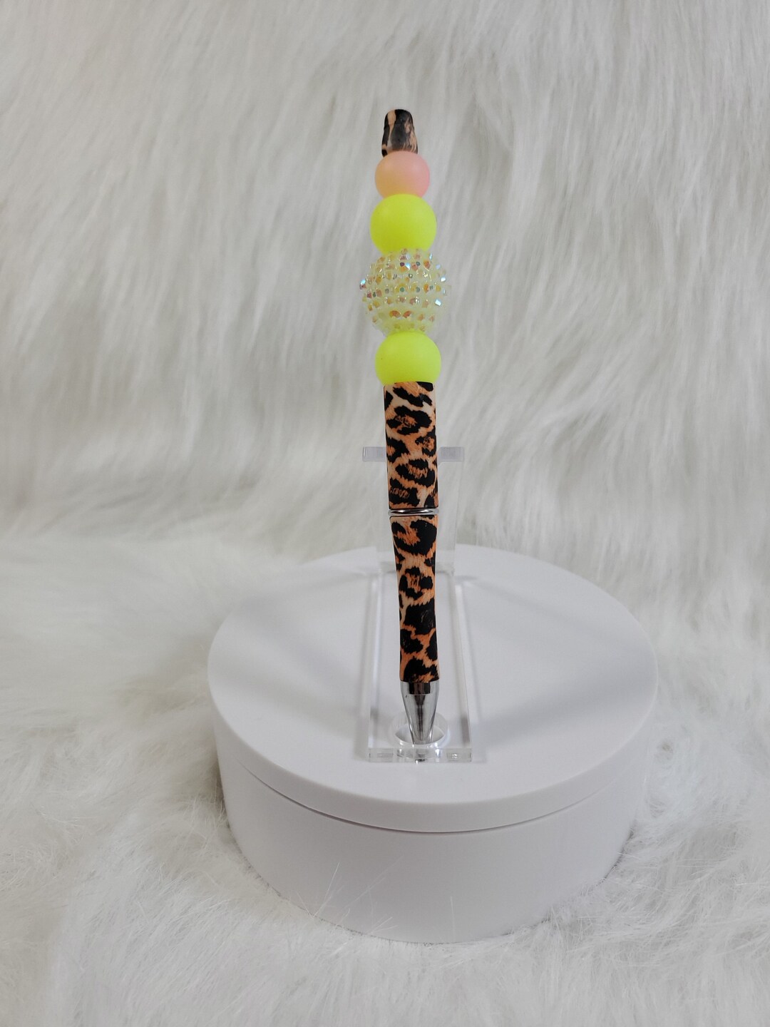 Glow in the Dark Beaded Pen/cheetah Print Pen/birthday Gift/ball Point ...