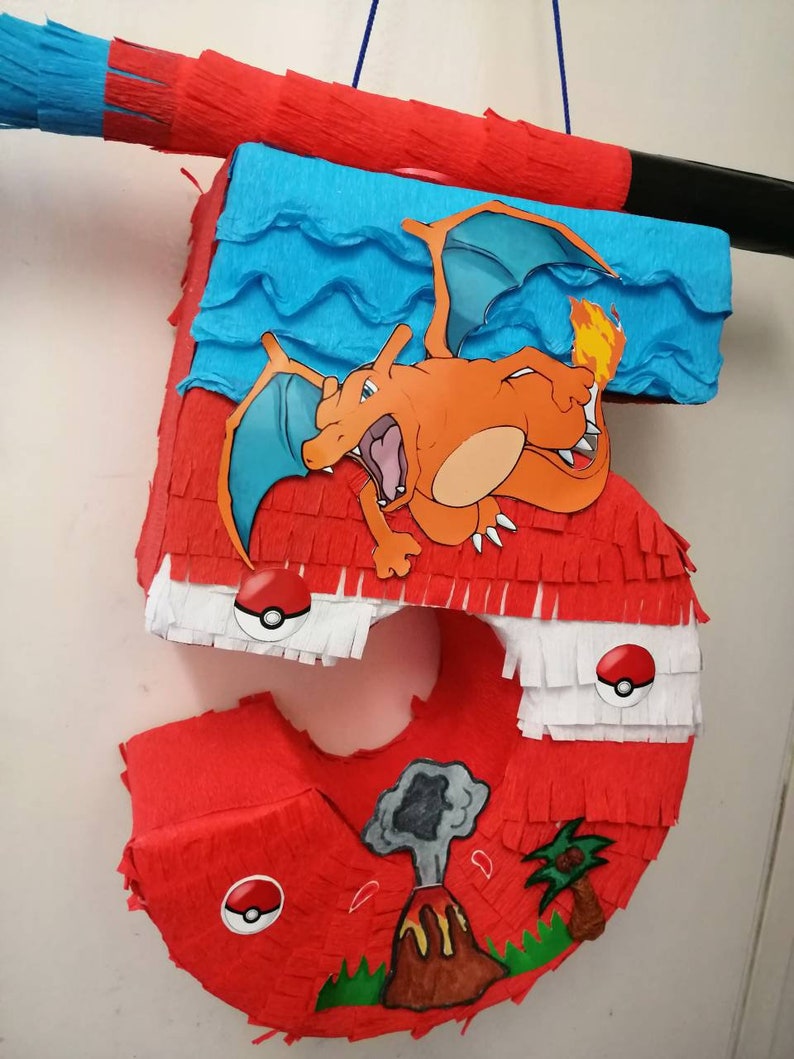 Number 5 Theme Pokemon "charizard " Pinata Size 40cm (main Island Uk ...