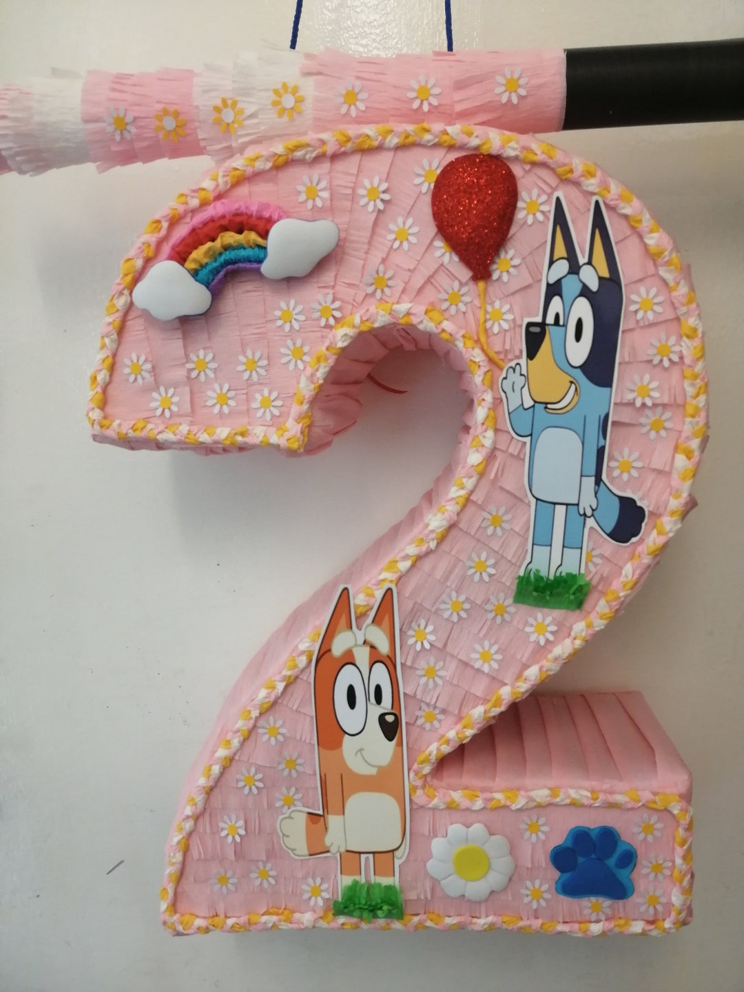 Number 2 Pinata Themed Bluey and Bingo Size 40cm Tall main Island Only ...