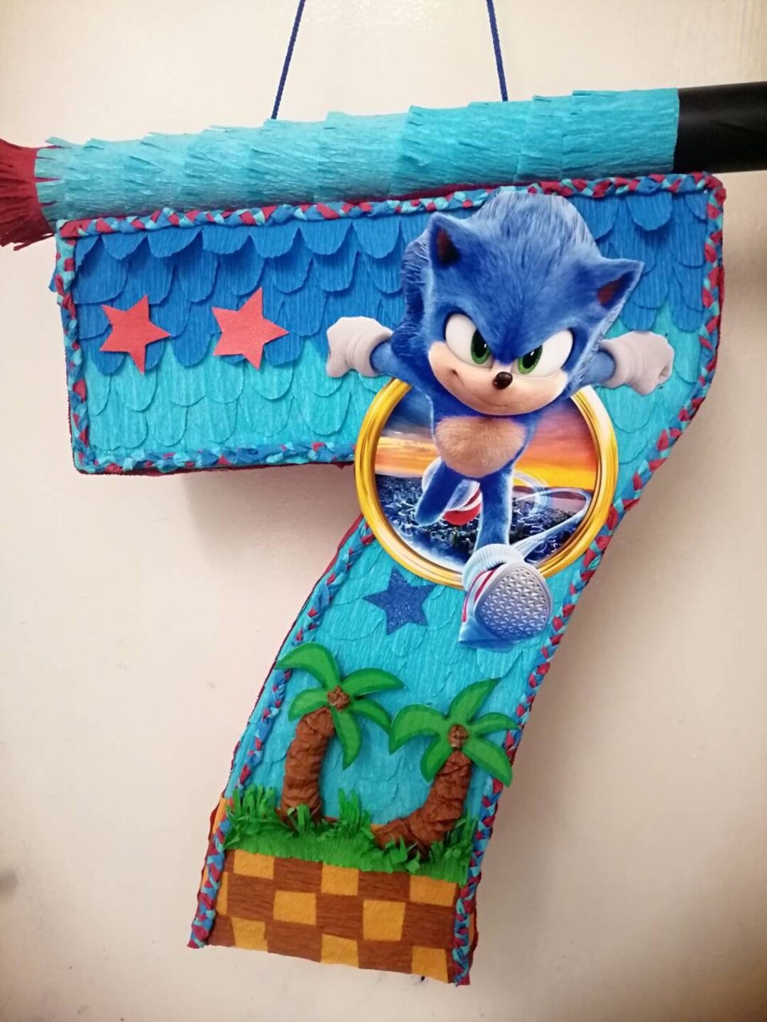 Sonic Number 7 Pinata With Stick Pinata Included Size 40cm Don't ...
