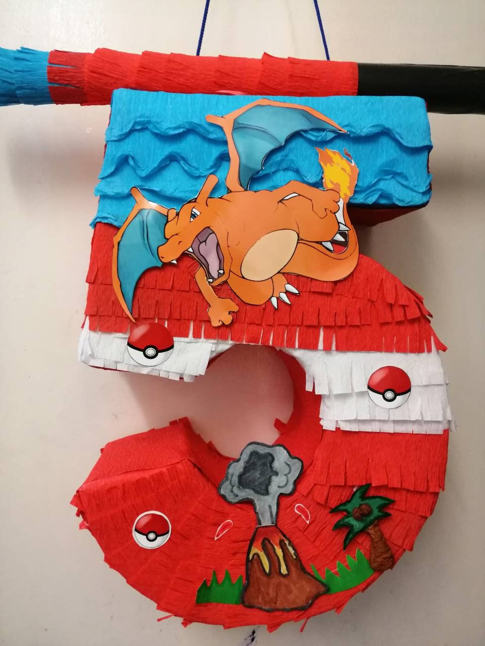 Number 5 Theme Pokemon "charizard " Pinata Size 40cm (main Island Uk ...