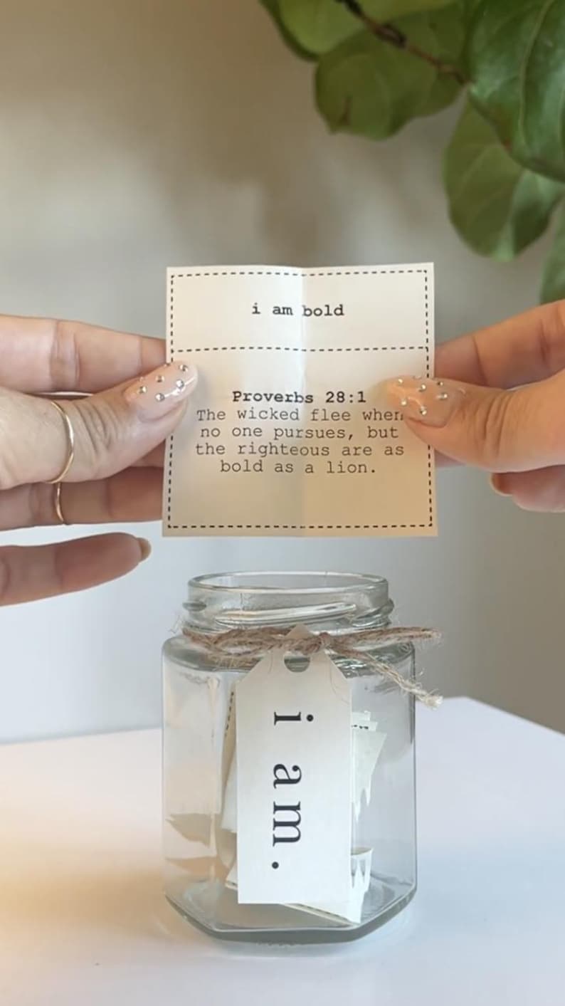 Bible Affirmations Jar, Christian Affirmation Jar, Words of Affirmation ...