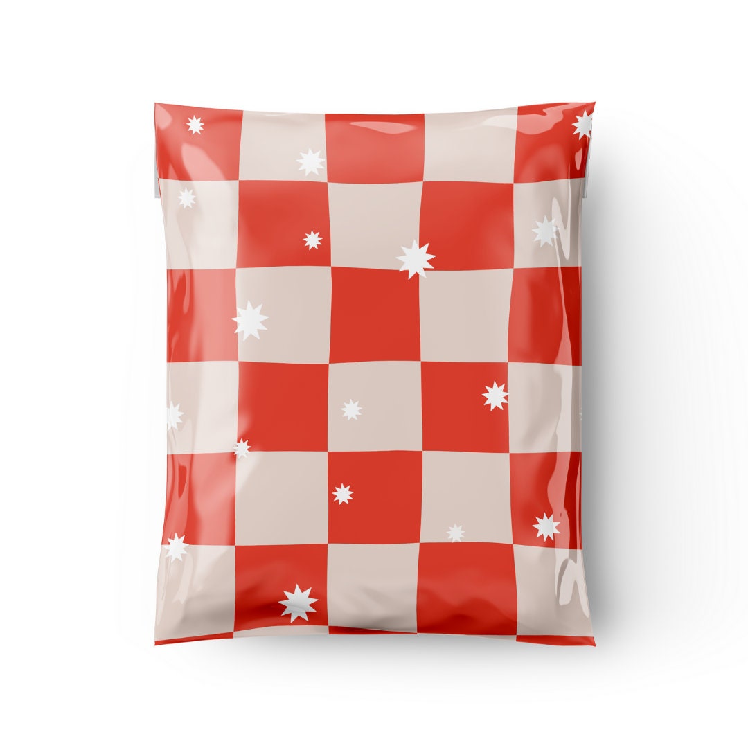 Checkered Poly Mailer Gingham Poly Mailer Retro Poly Mailer - Etsy