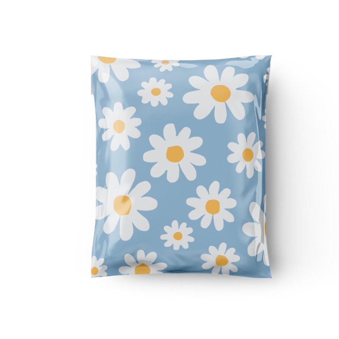 Daisy Poly Mailer, Floral Poly Mailer, Blue Poly Mailer, Boutique Poly ...