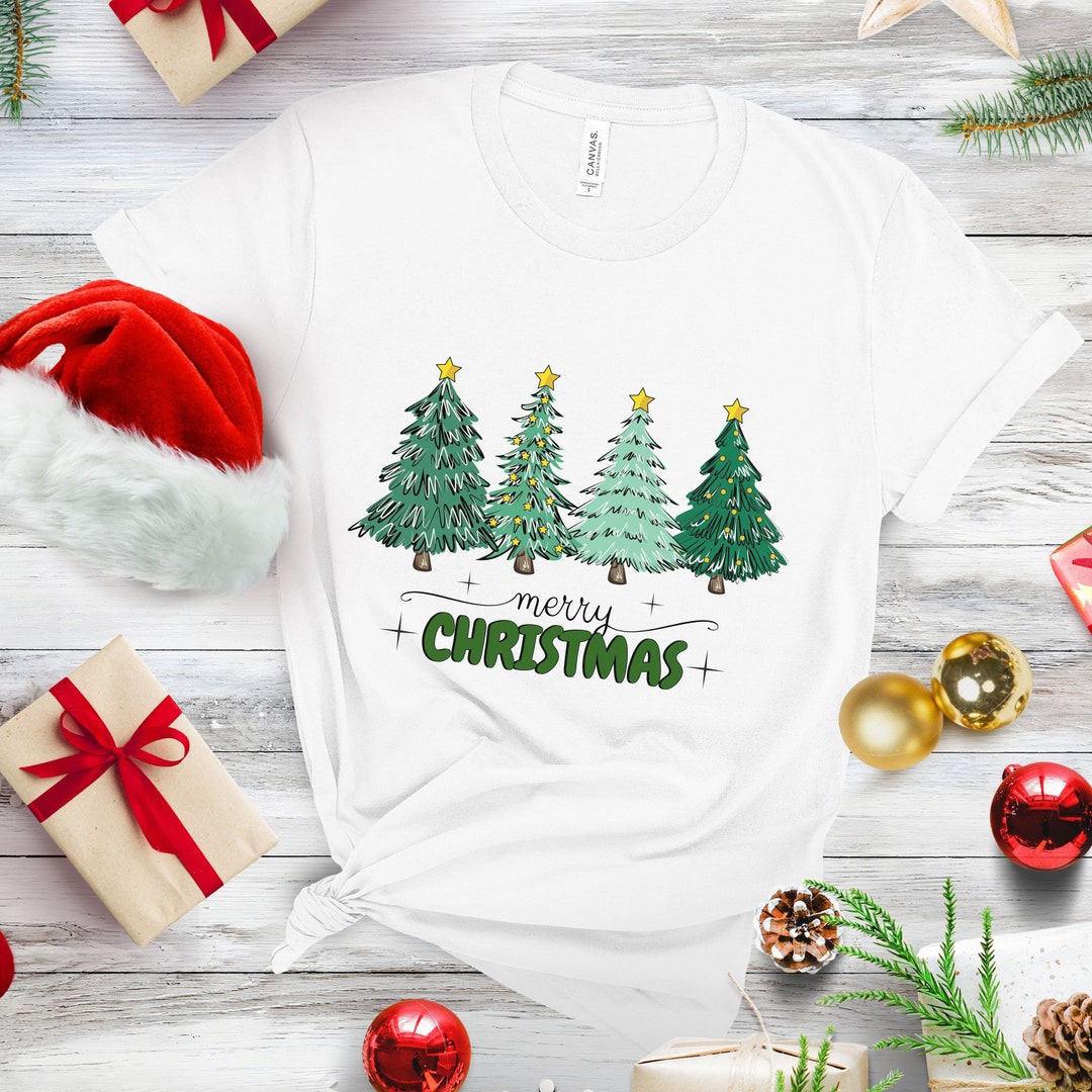 Green Tree Christmas T-shirt Pine Tree Shirt Xmas Shirts Gifted ...
