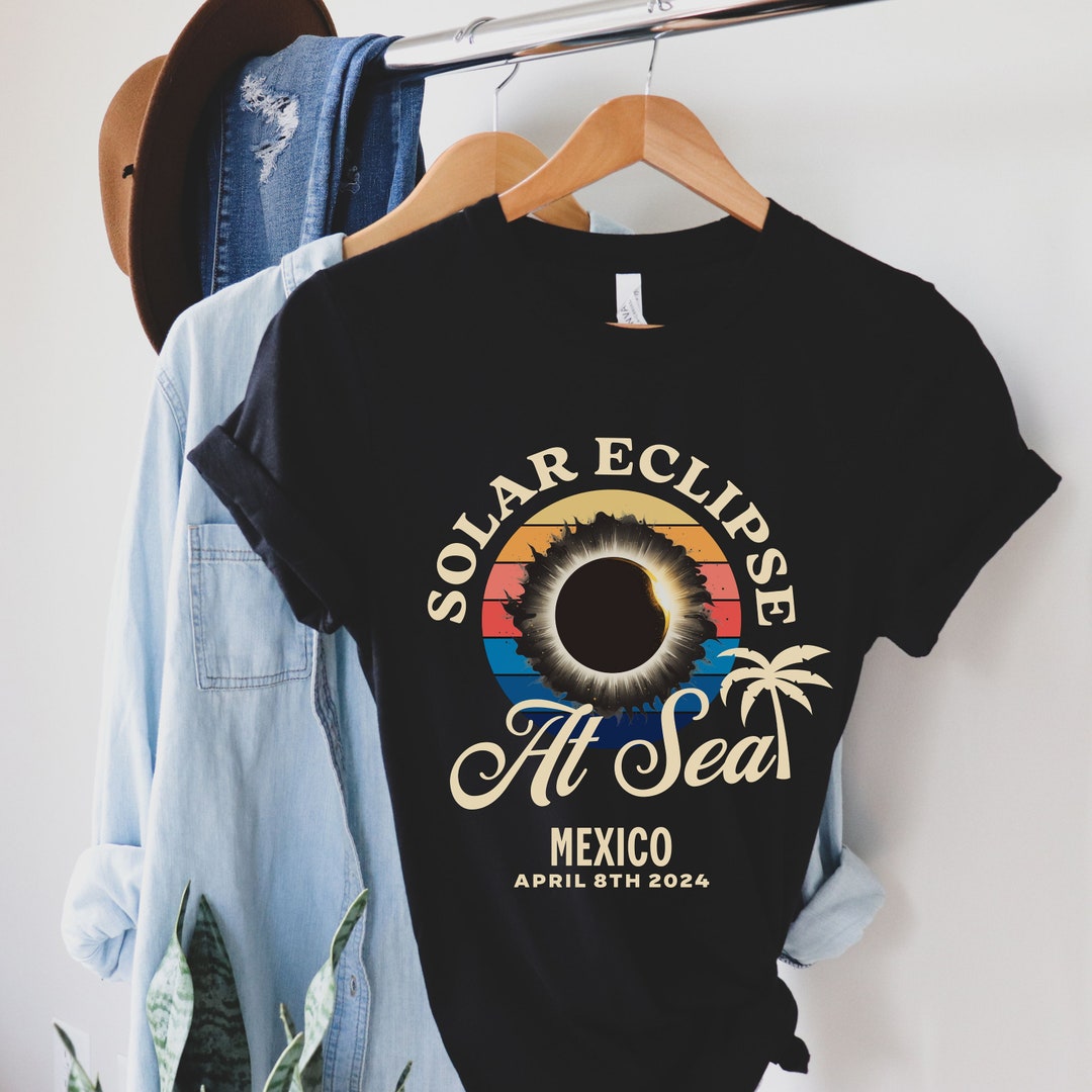 Total Solar Eclipse 2024 Shirt at Sea, Custom City State T-shirt ...