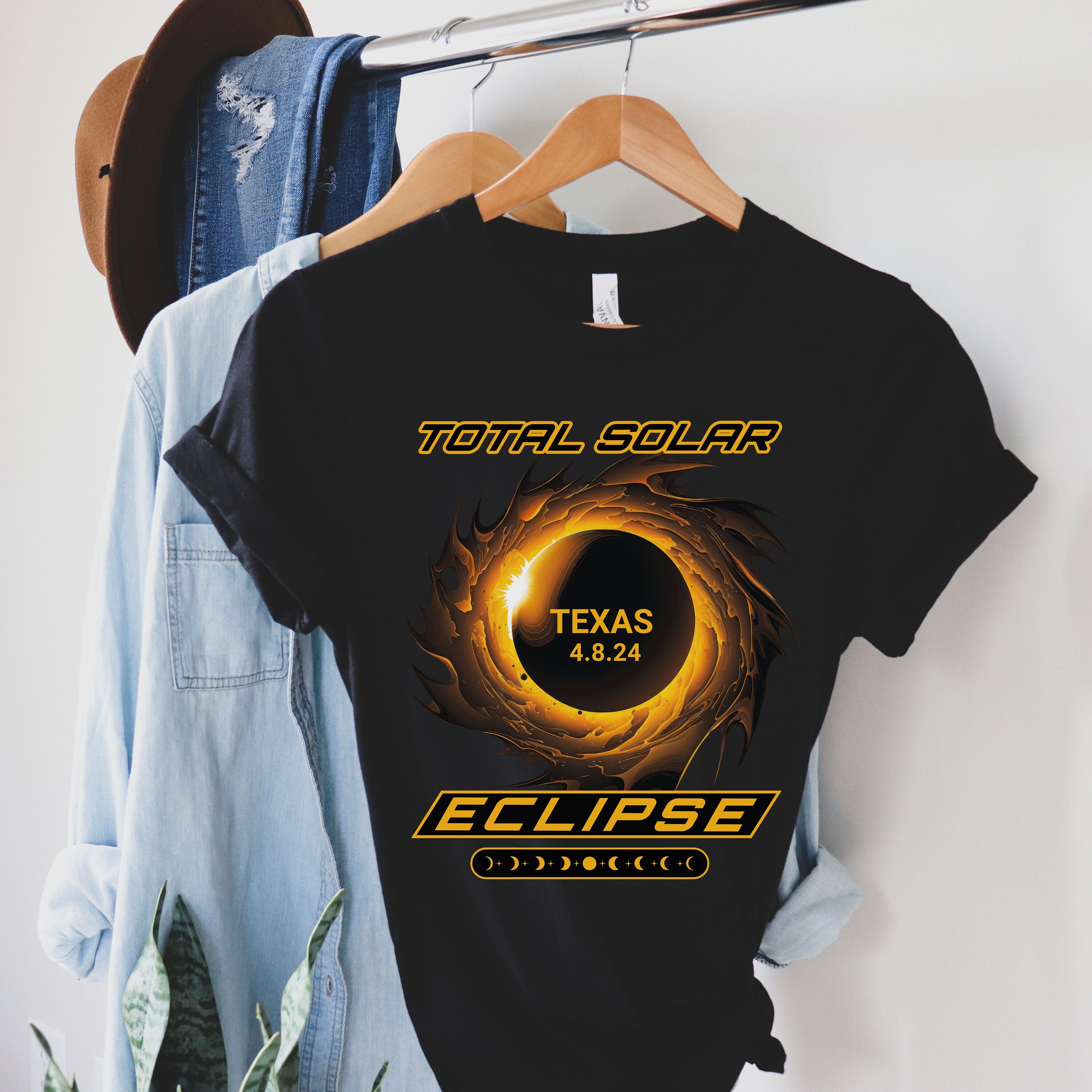 Custom Total Solar Eclipse April 2024 Shirt, America Totality Eclipse 2024 Personalised Friends ...