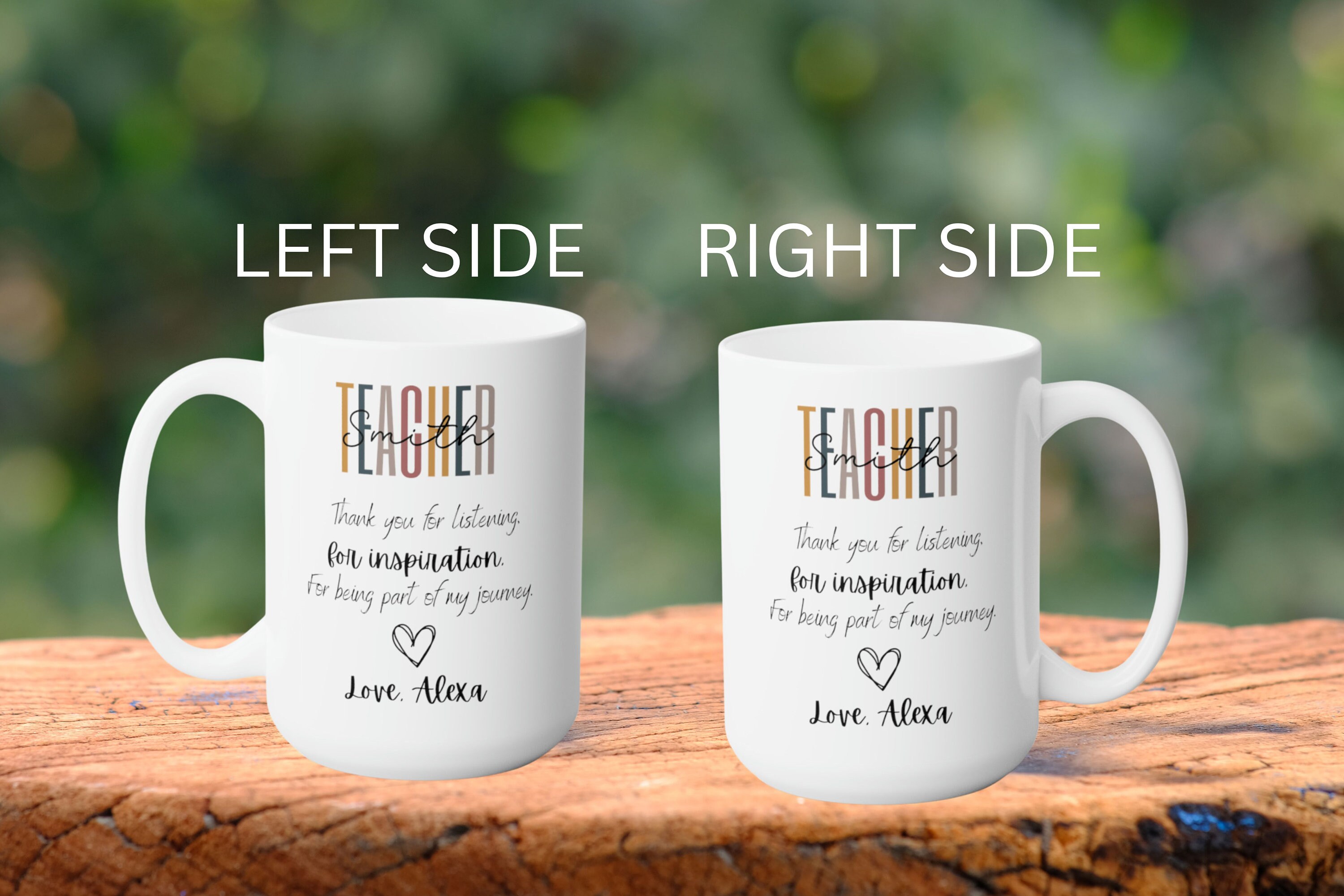 Personalized Teacher Thank You Mug Gift, Customized Mug Gift for ...
