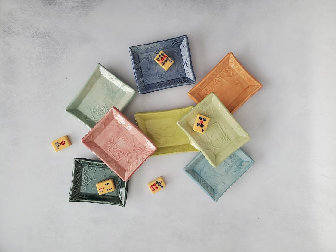 Mahjong Plates Small, Mahjong Gift, Mahjong Hostess Gift - Etsy