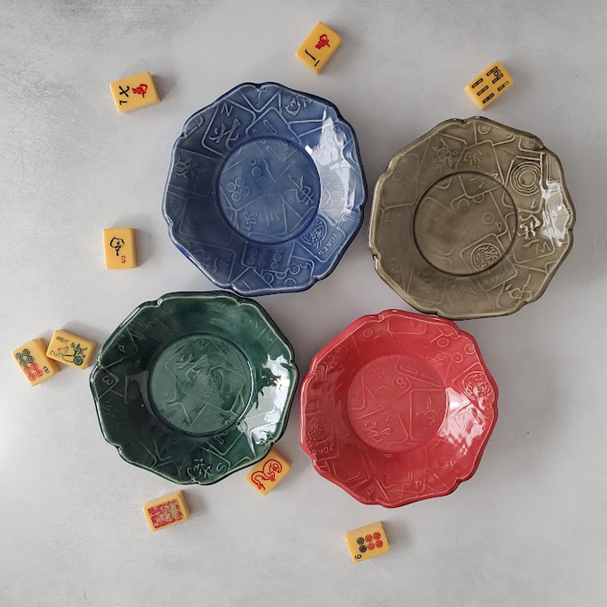 Mahjong Plates, Mahjong Gift, Mahjong Hostess Gift - Etsy