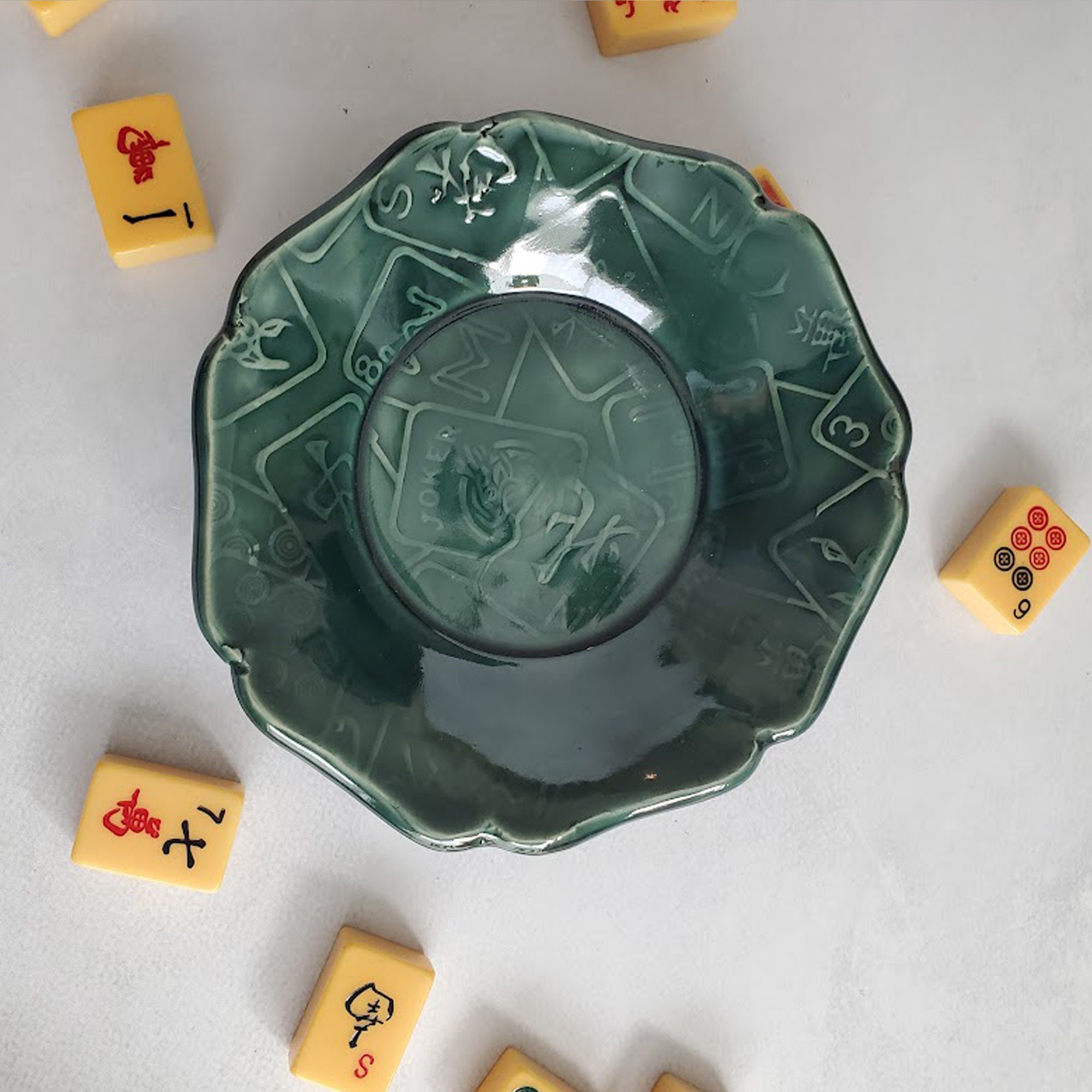 Mahjong Tile Ceramic Plate, Handmade Hostess Gift - Etsy