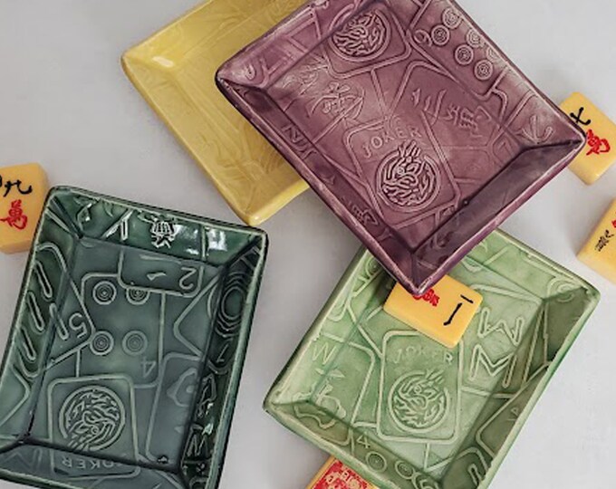 Mahjong Plates Small Mahjong Gift Mahjong Hostess Gift - Etsy