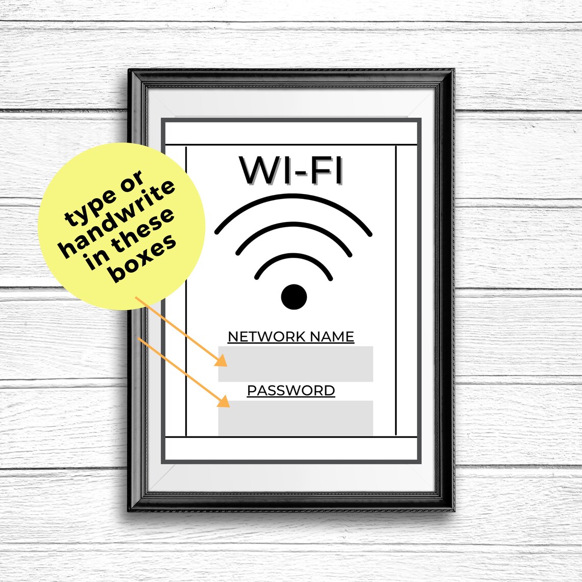Wifi Network and Password Printable PDF You Can Write It in - Etsy