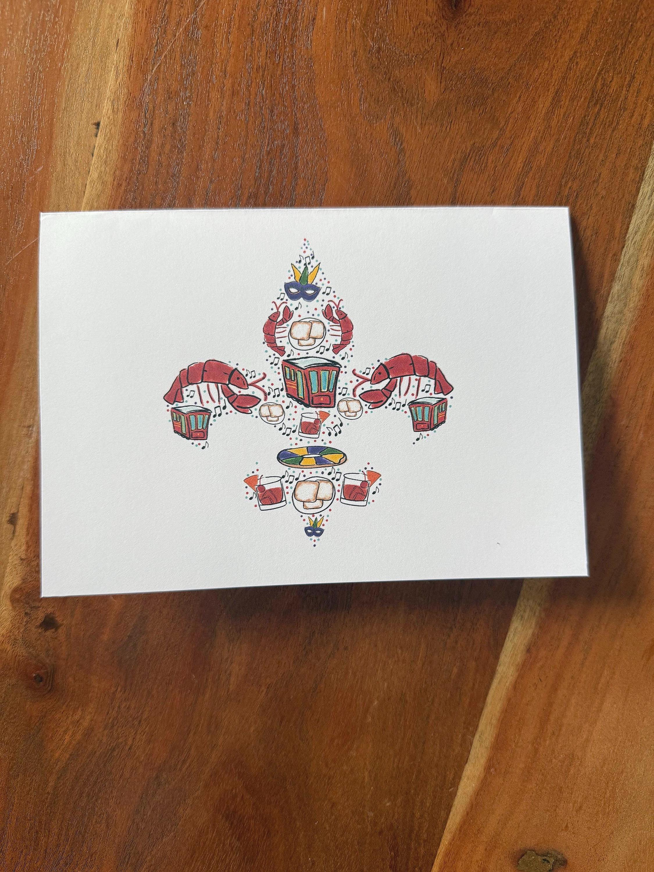 Printable 4x6 Thank You Card -new Orleans Fleur De Lis - Instant ...