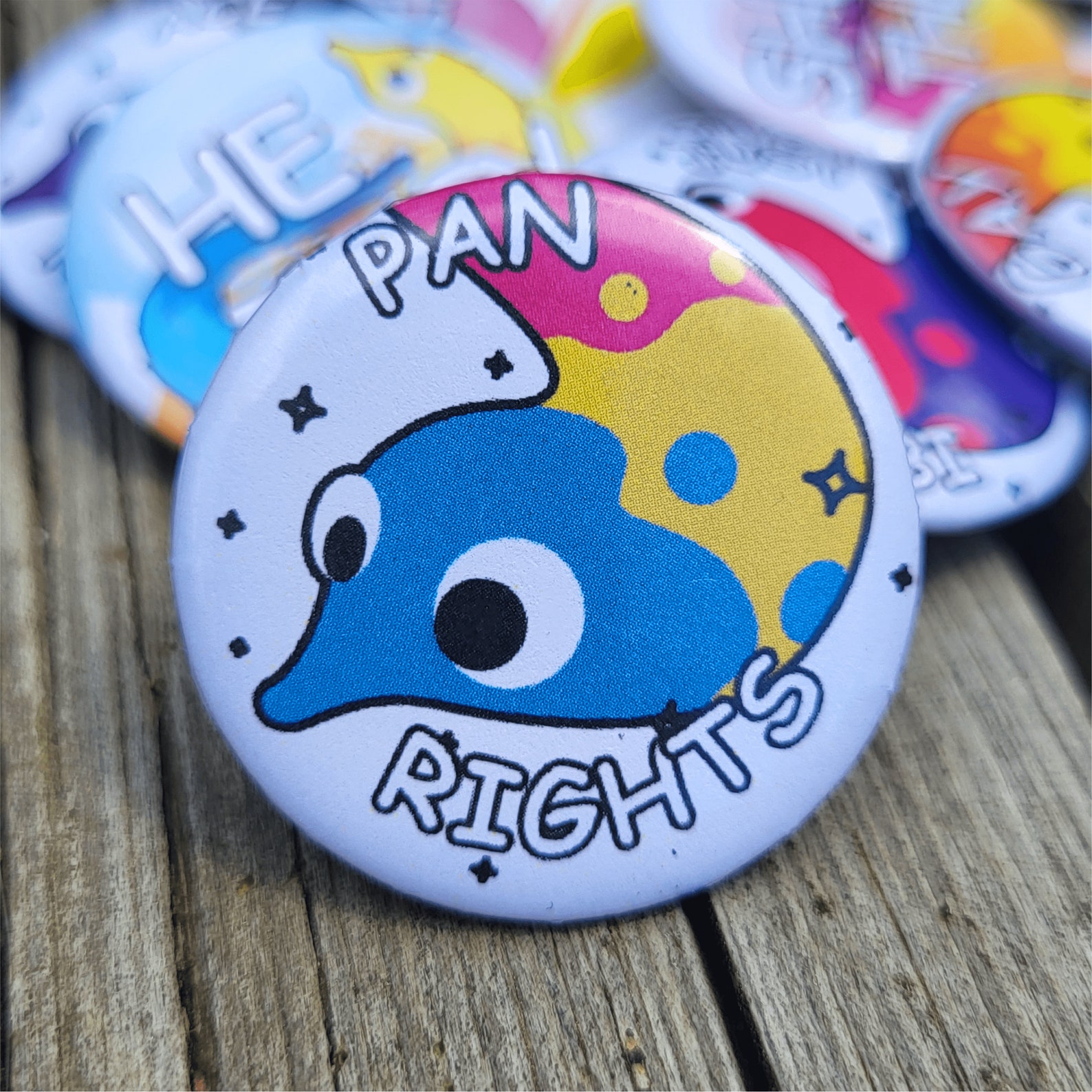 1" Worm on a String Pride Pins - Etsy