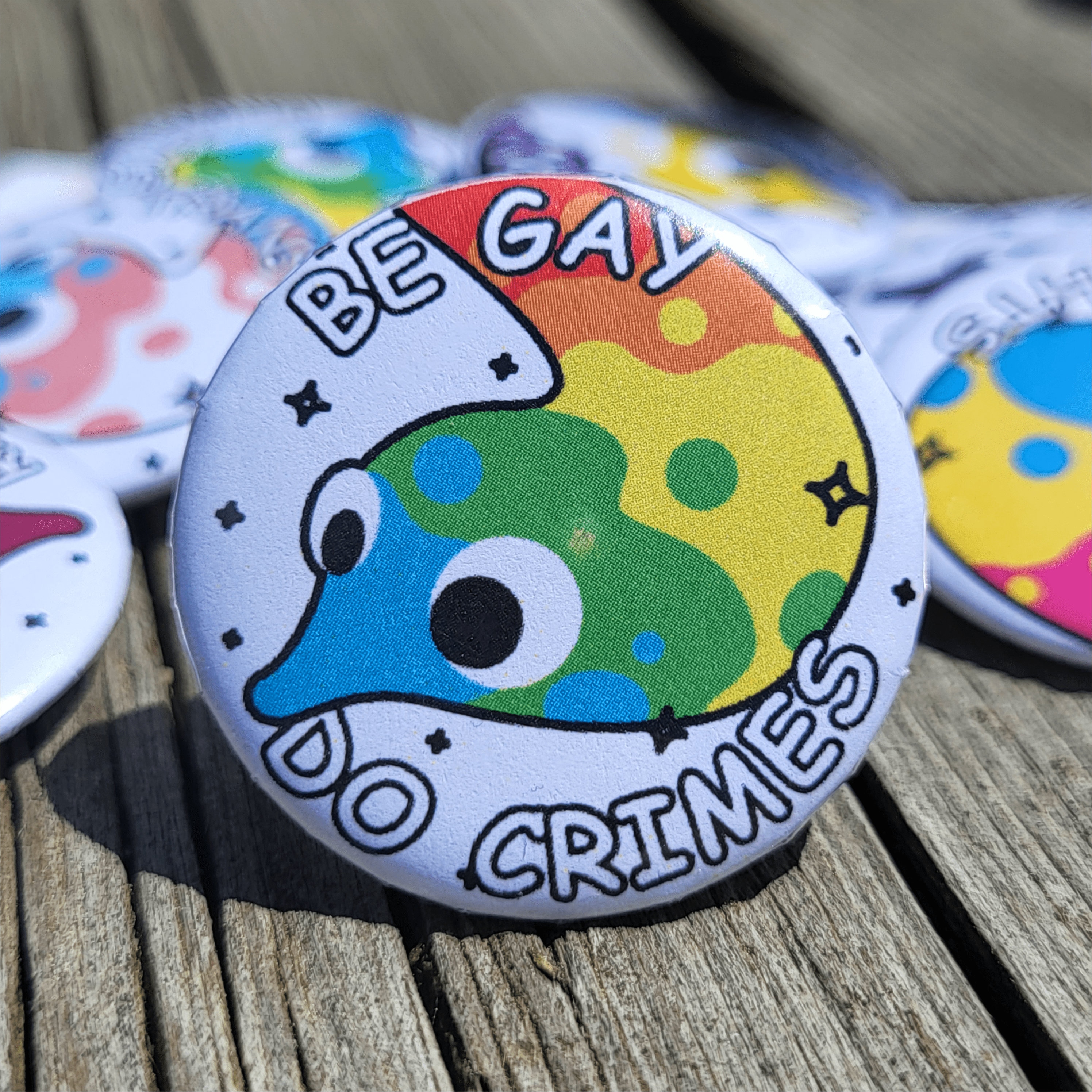 1" Worm on a String Pride Pins - Etsy
