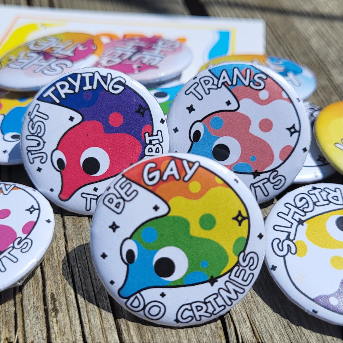 1 Worm on a String Pride Pins - Etsy