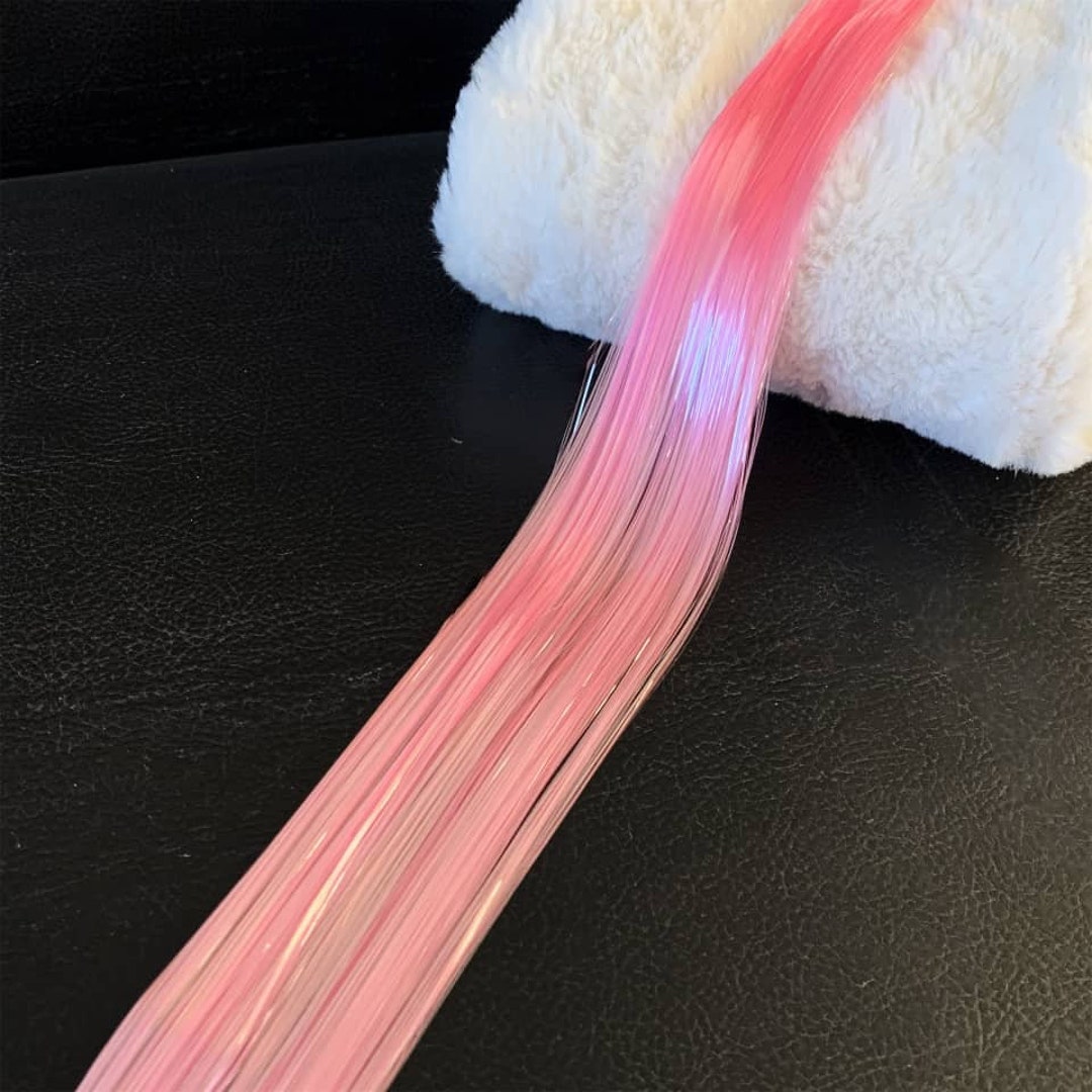 Sparkle Light Pink Hair Tinsel, Fairy Hair Strings, Holographic Hair ...