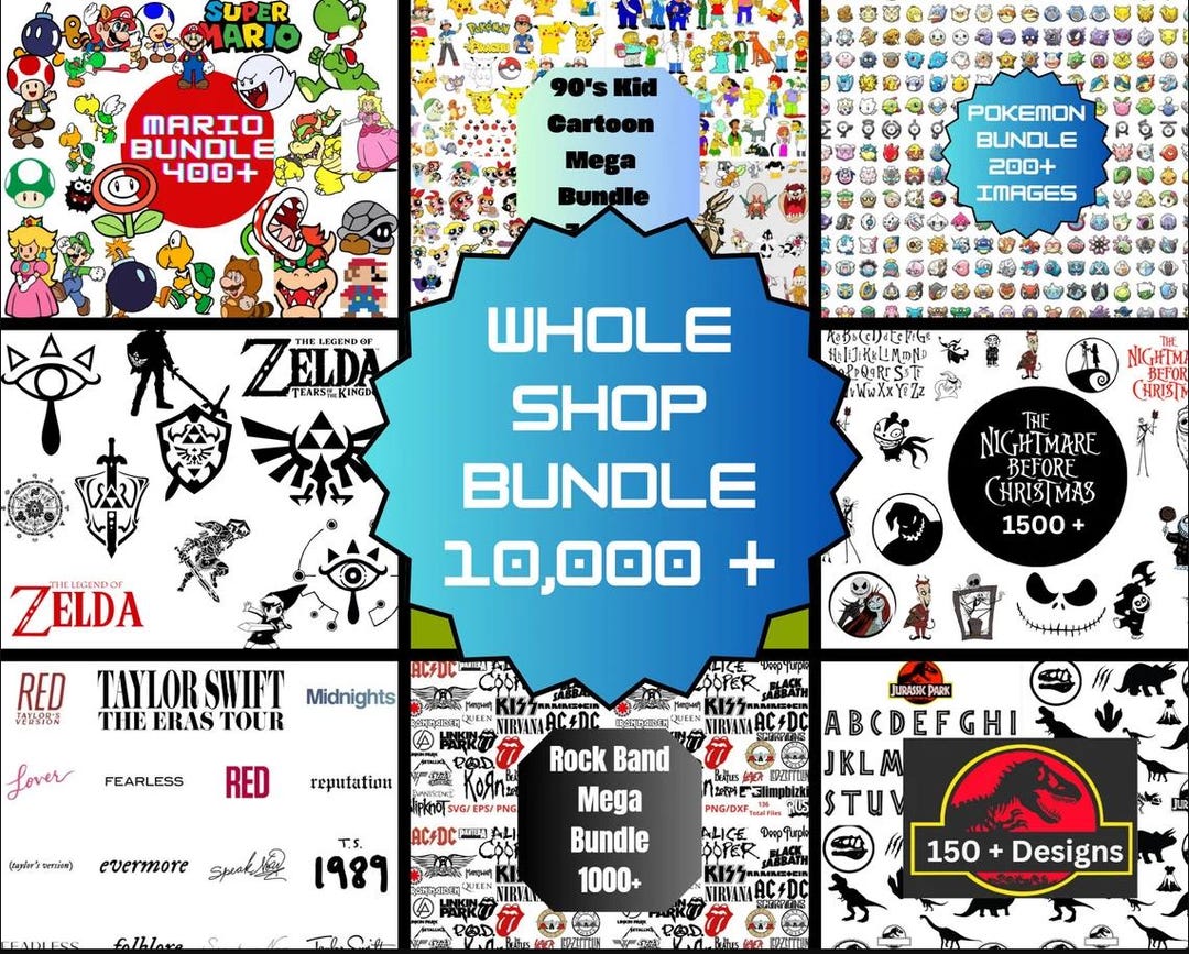 The Whole Shop Bundle - Over 10,000 SVG, PNG, DXF Files and More - Etsy