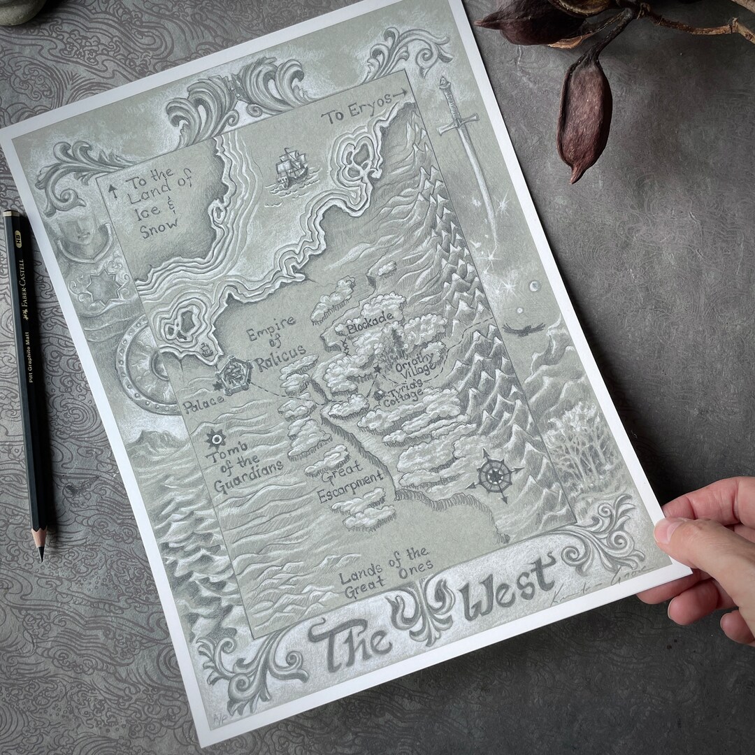 FANTASY MAP PRINT, Fantasy Art, Map of the Wast, Signed, Limited ...