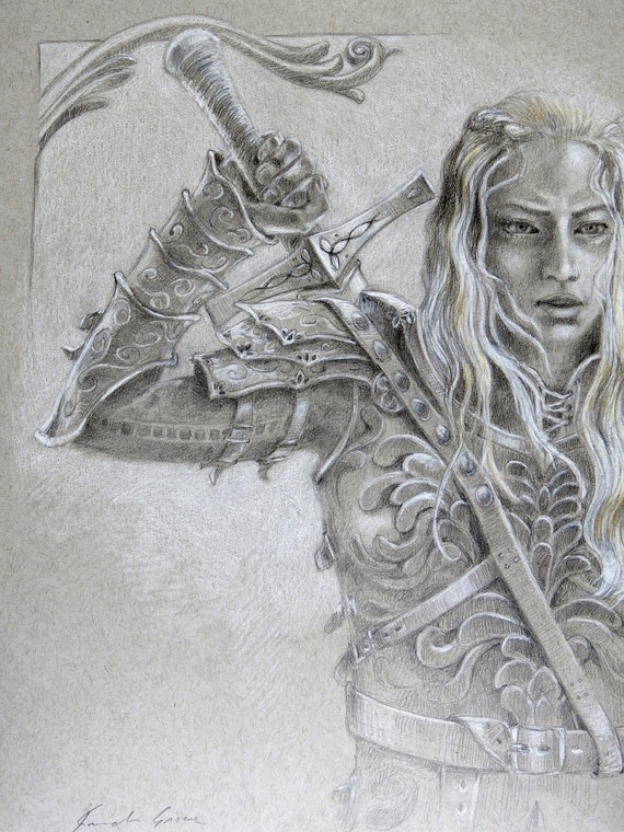 Barbarian Woman Drawing