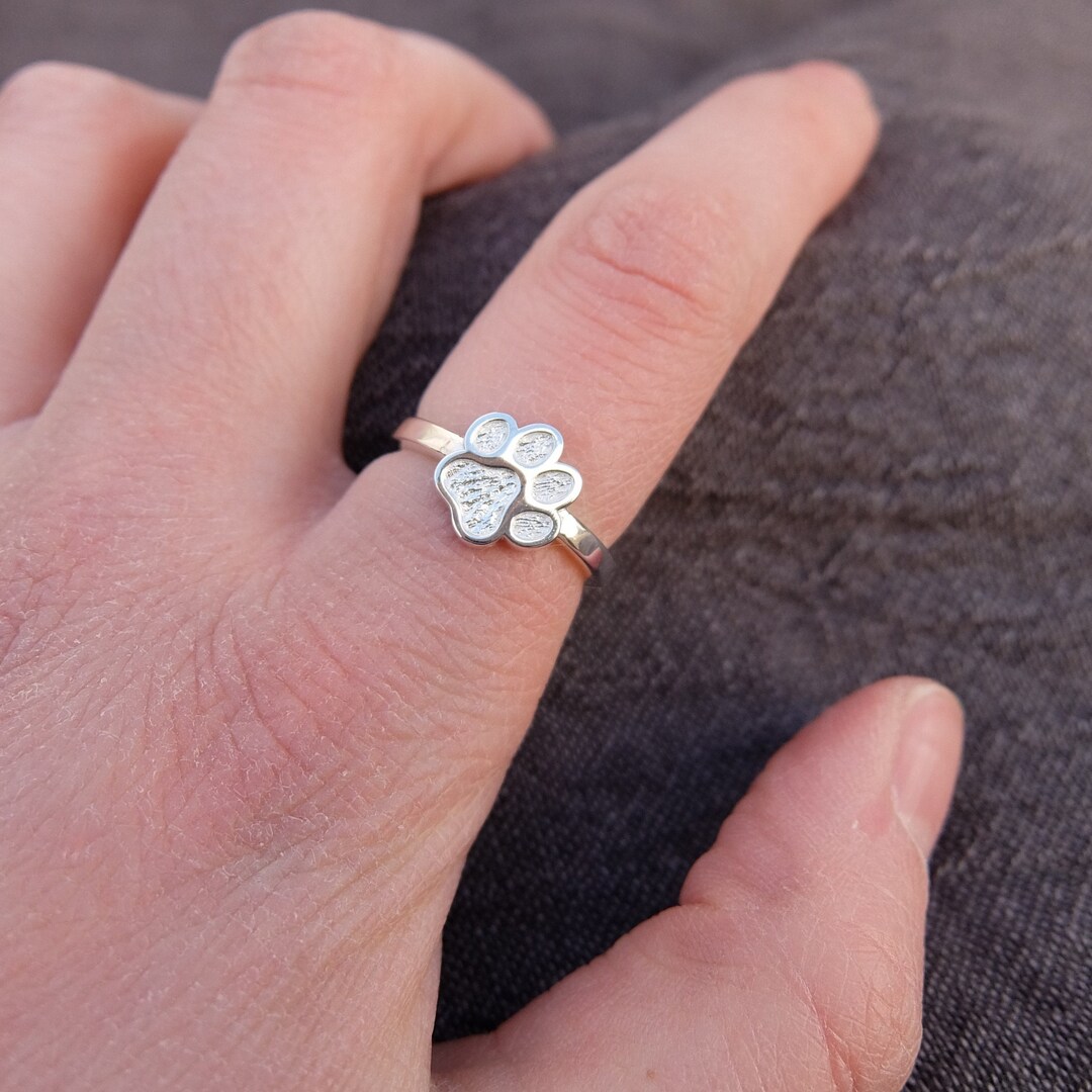 Paw Print Ring Jewelry for Pet Owner, Jewelry Simple Minimal, Gifts for ...