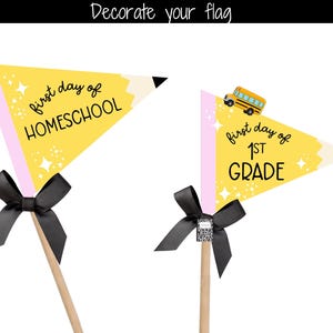 First Day of School Flags • Printable Back to School Pennant Flags ...