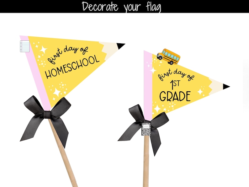 First Day of School Flags • Printable Back to School Pennant Flags ...