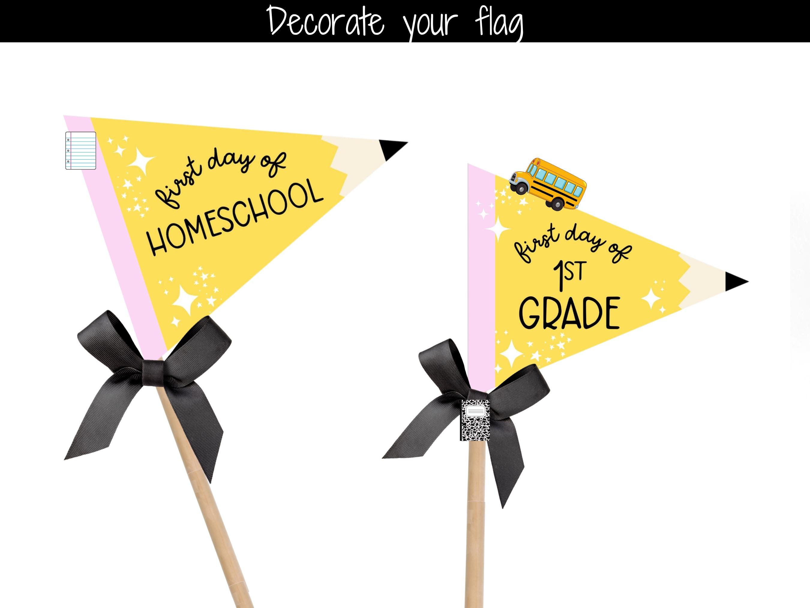 First Day of School Flags • Printable Back to School Pennant Flags ...