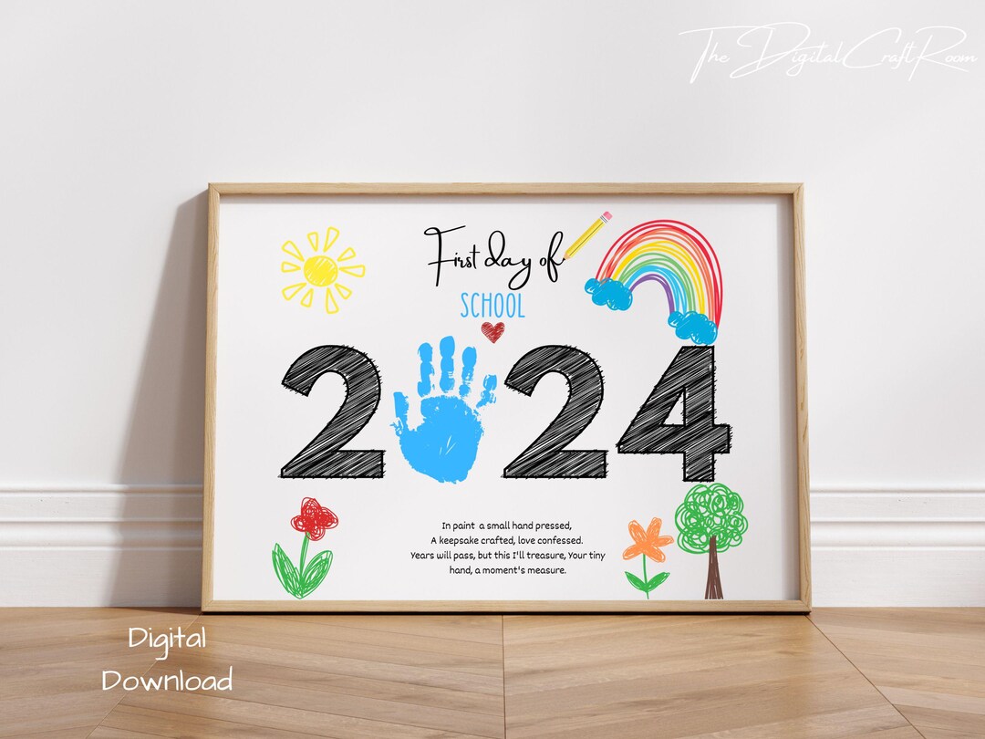 First Day of School Handprint Art - Kindergarten Memory Craft With Poem ...