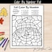 Autumn/fall Leaf Color by Number Coloring Page Scarecrow Thanksgiving ...