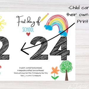 First Day of School Handprint Art - Kindergarten Memory Craft With Poem ...