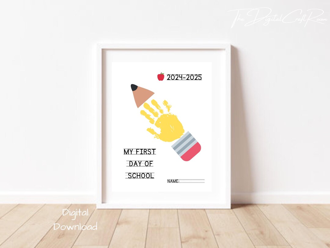 First Day of School Handprint Craft Back to School Printable Memory ...