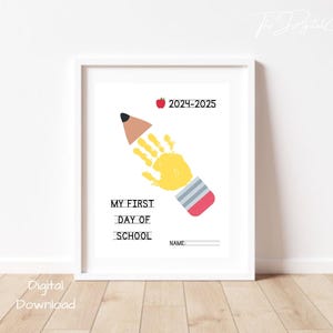 First Day of School Handprint Craft Back to School Printable Memory ...
