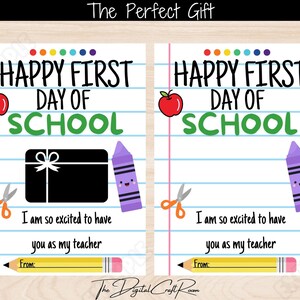 Printable First Day of School Gift Card Holder, Welcome Back to School ...