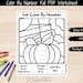 Autumn/fall Pumpkin Color by Number Coloring Page Thanksgiving Autumn ...
