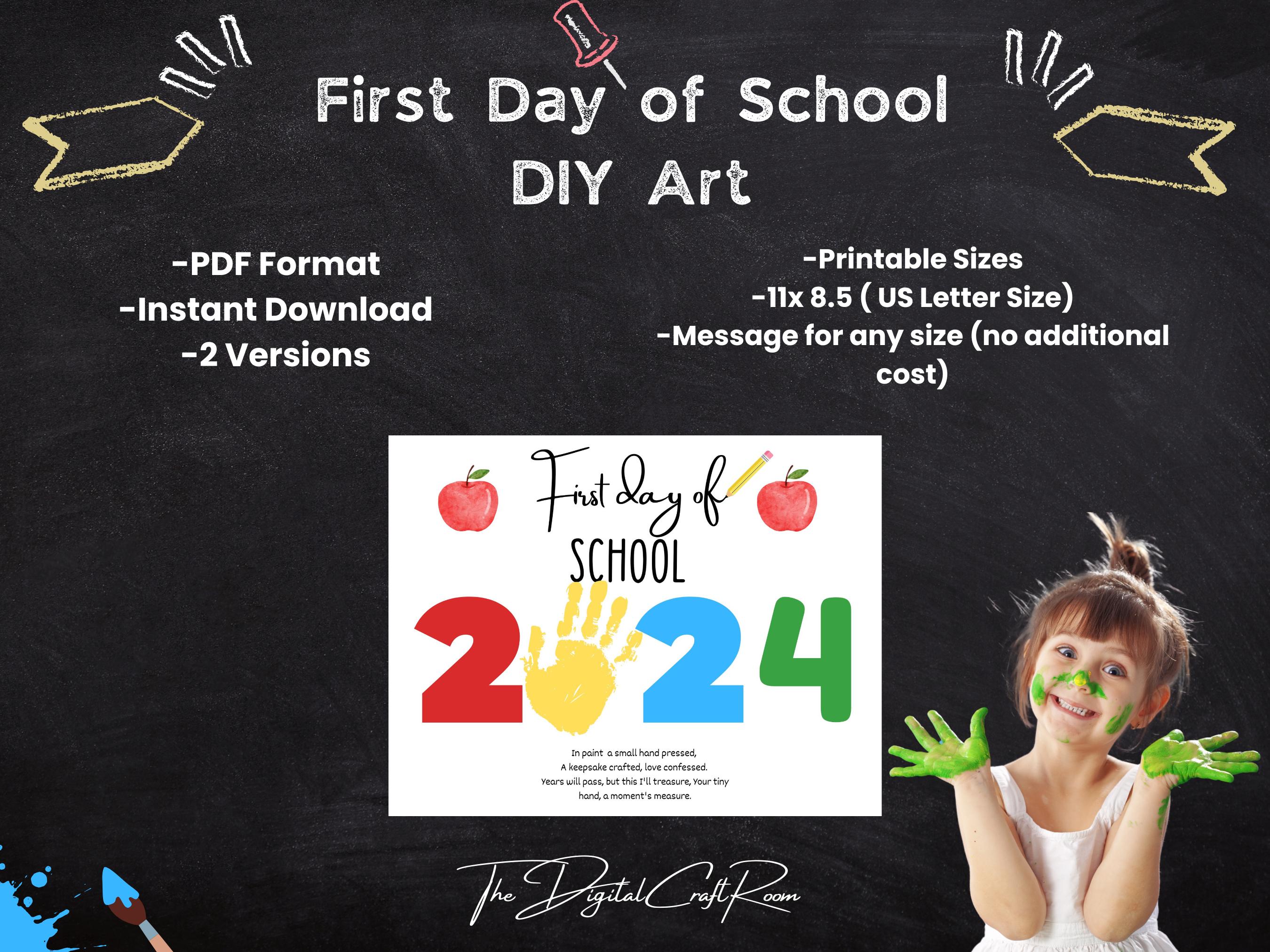 First Day of School Handprint Art, Kindergarten Preschool Handprint ...