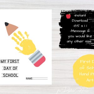 First Day of School Handprint Craft Back to School Printable Memory ...