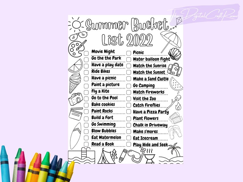 Printable 2023 Summer Bucket List, Things to Do This Summer, Summer ...