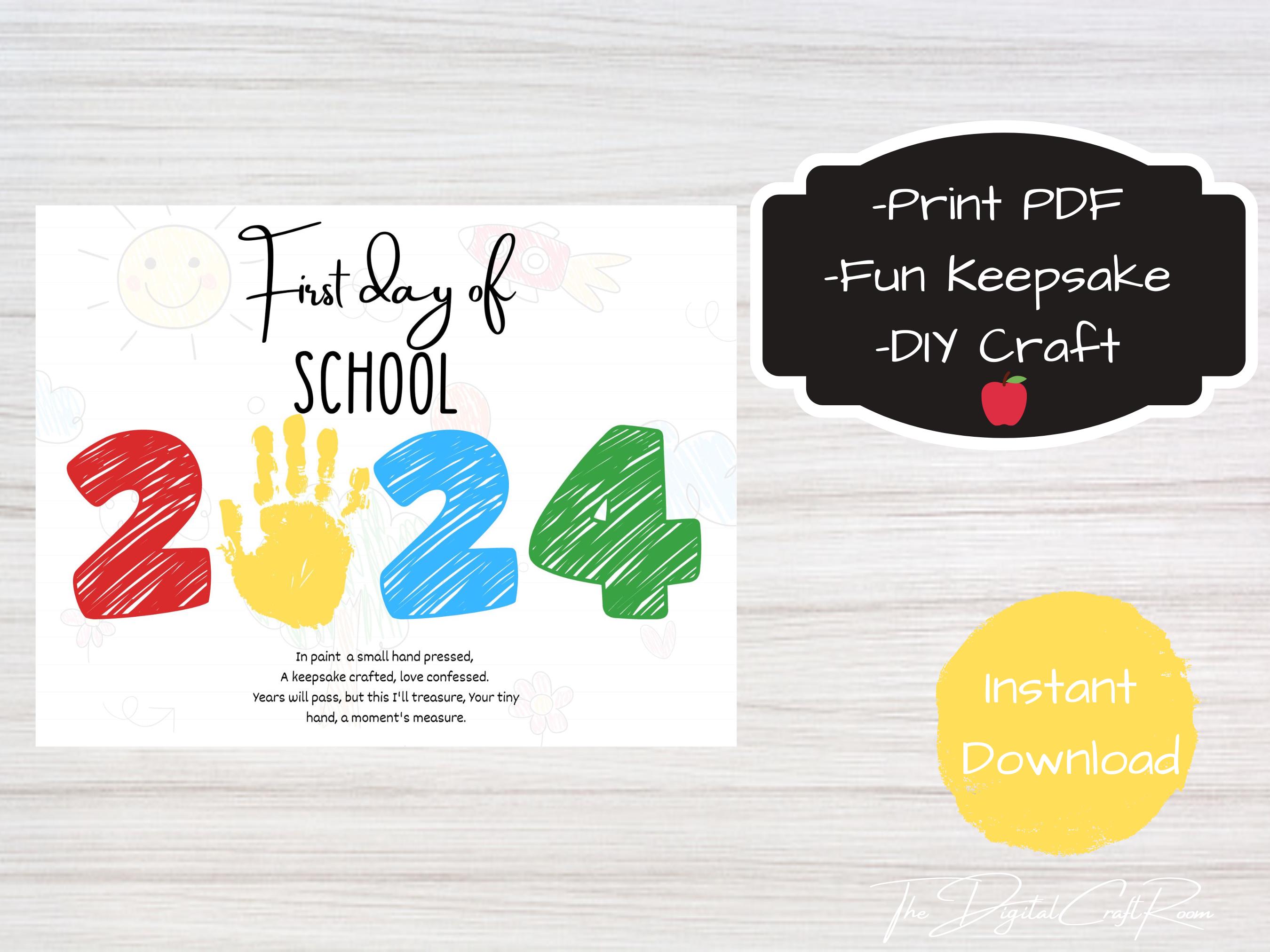 First Day of School Handprint Art, Kindergarten Preschool Handprint ...