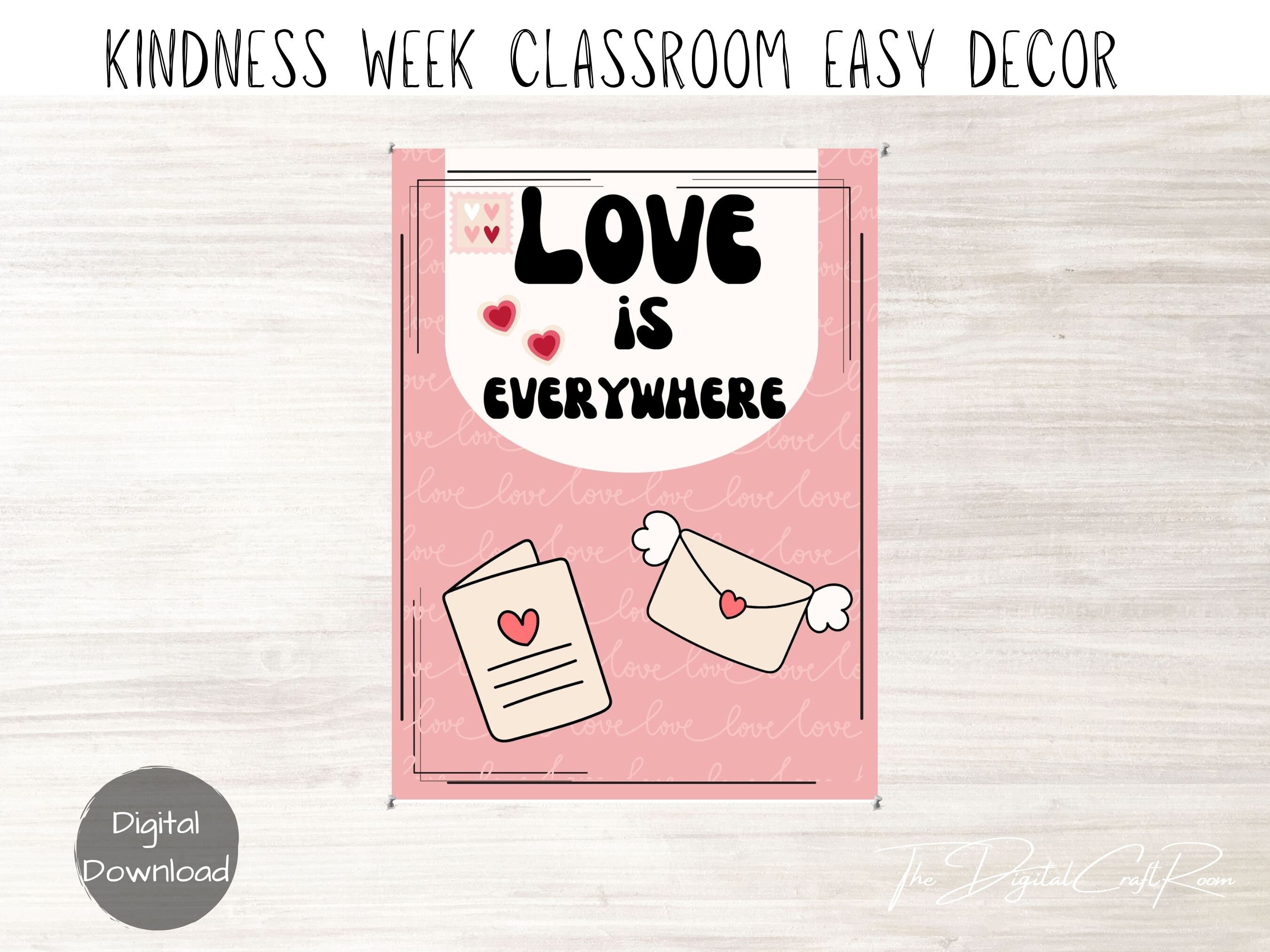Pink Valentine's Day Classroom Posters, February Bulletin Board, Random ...